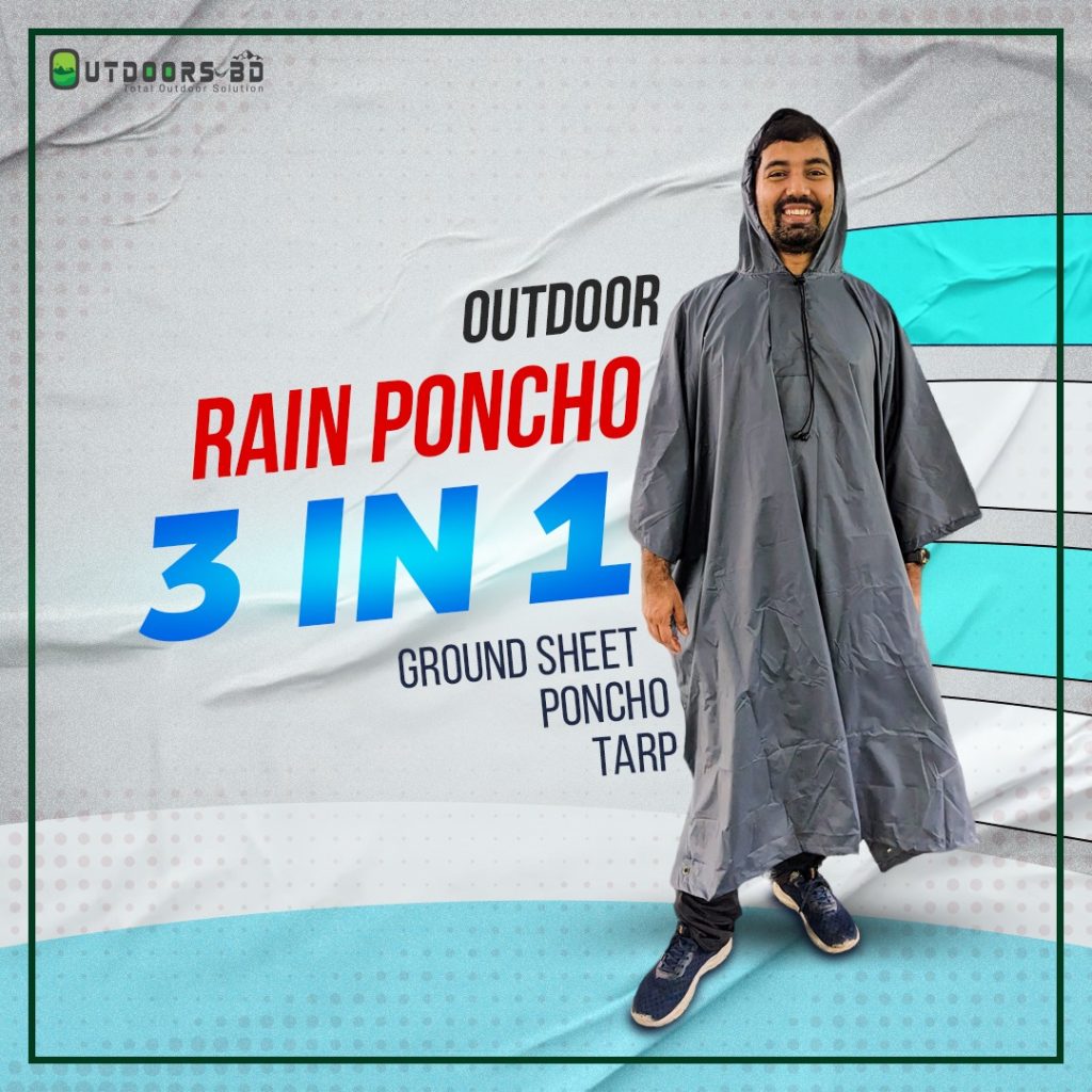Waterproof 3 in 1 Rain Ponchos for Hiking Trekking and Outdoor ...